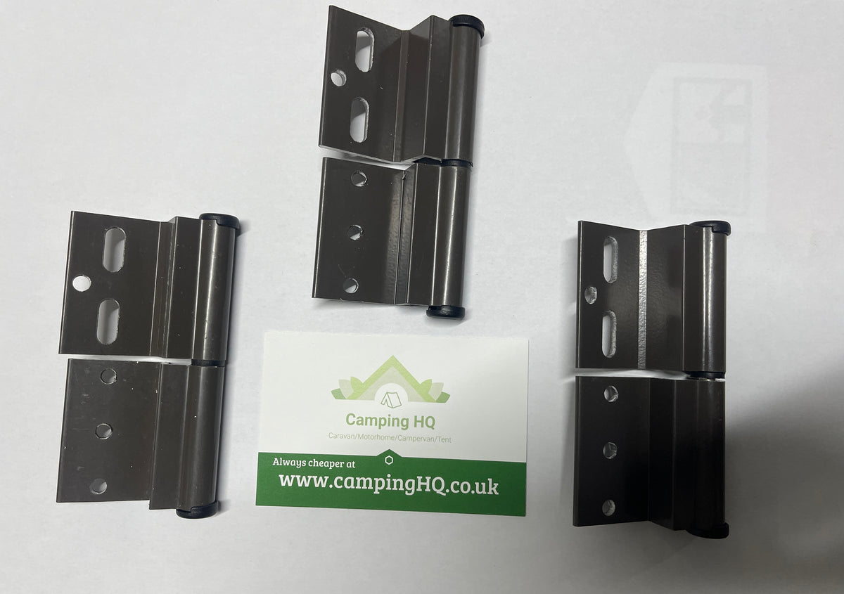 x3 Ellbee Static Caravan Door Hinges Left Hand Brown set of 3 L/H ...