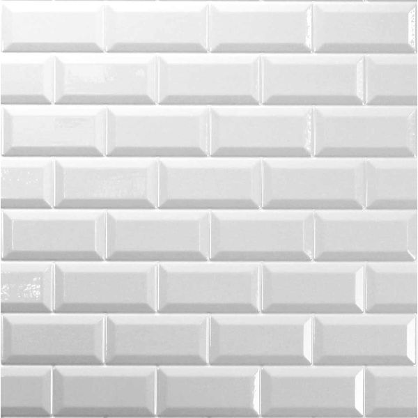Reco Bevelled White Tile Wall Panel 1220(W) x 2440mm(H) PVC – Camping HQ UK