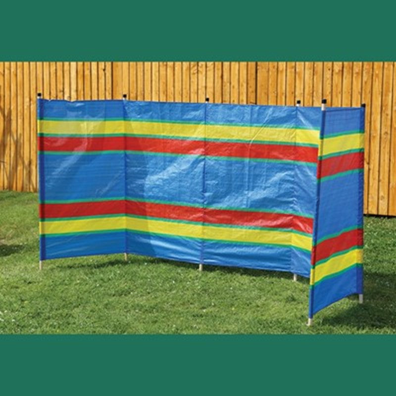 6 Pole Multicoloured Polythene Windbreak – Camping HQ UK