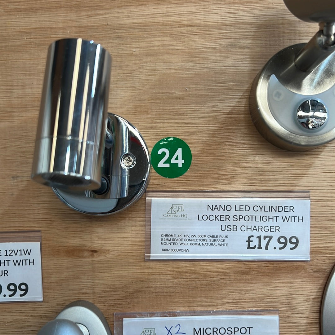 Nano Led Cylinder Locker Spotlight With Usb Charger – Camping HQ UK