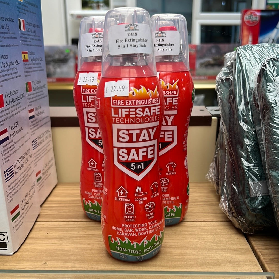 Stay Safe 5 In 1 Fire Extinguisher 200Ml – Camping HQ UK