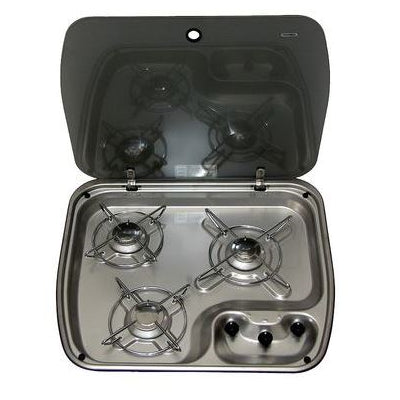 Dometic HBG 3445 3 burner hob with glass lid – Camping HQ UK