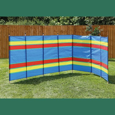8 Pole Multicoloured Polythene Windbreak – Camping HQ UK