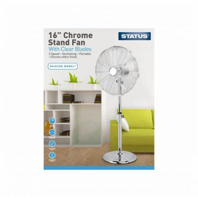 Status 16 Chrome Stand Fan – Camping HQ UK